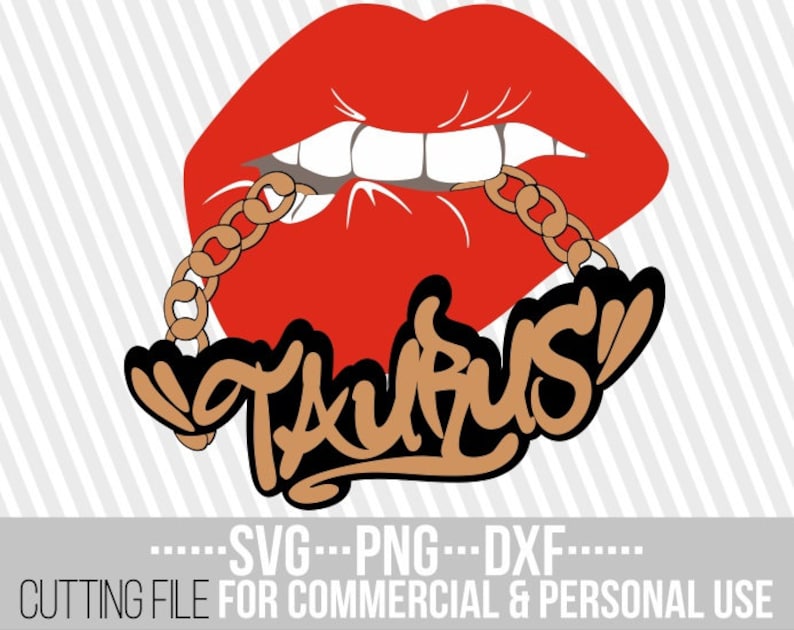 Taurus Svg Gold Chain Svg Biting Lips Svg Zodiac Sign Svg | Etsy