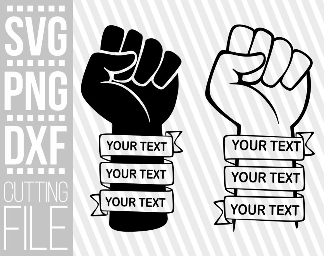 Power Fist Svg, Your Text Svg, Hand Svg, Punch Svg, Melanin Svg, Black ...