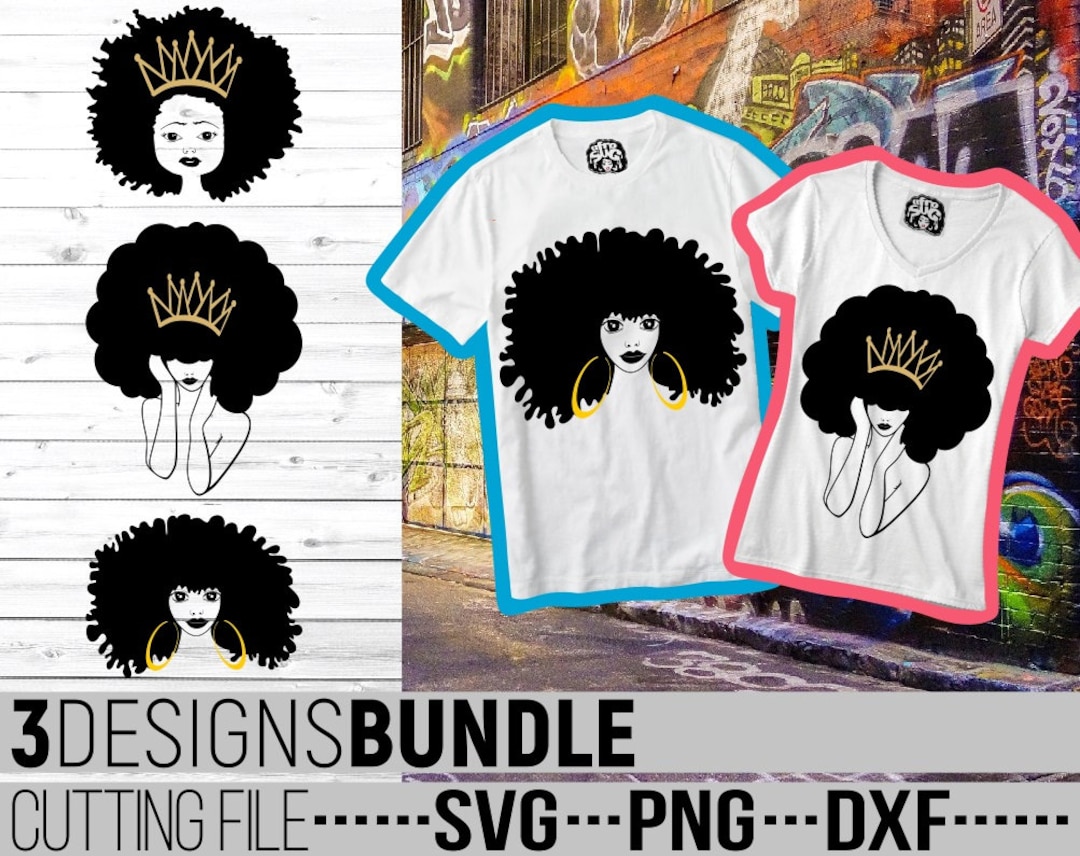 3x Black Queen Svg, Afro Woman SVG, American Woman, Crown Svg, Africa ...