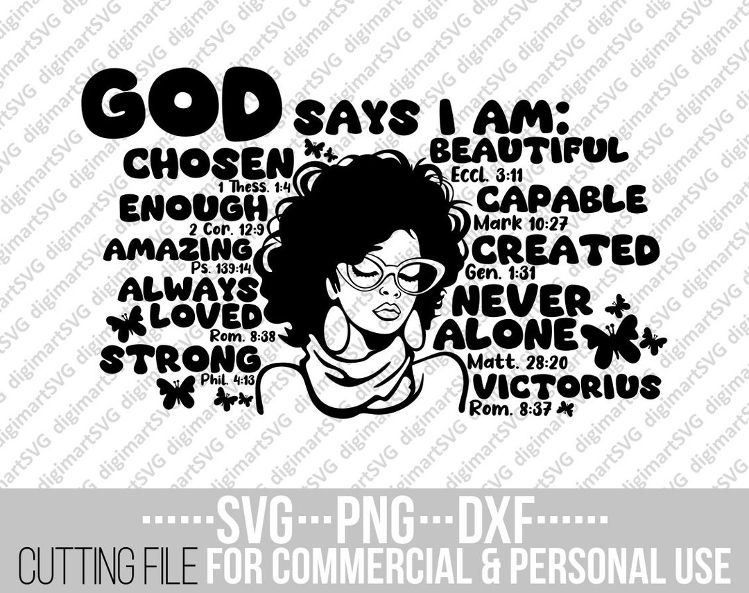 Deus diz que sou forte svg, versículo da Bíblia svg, palavras de ...