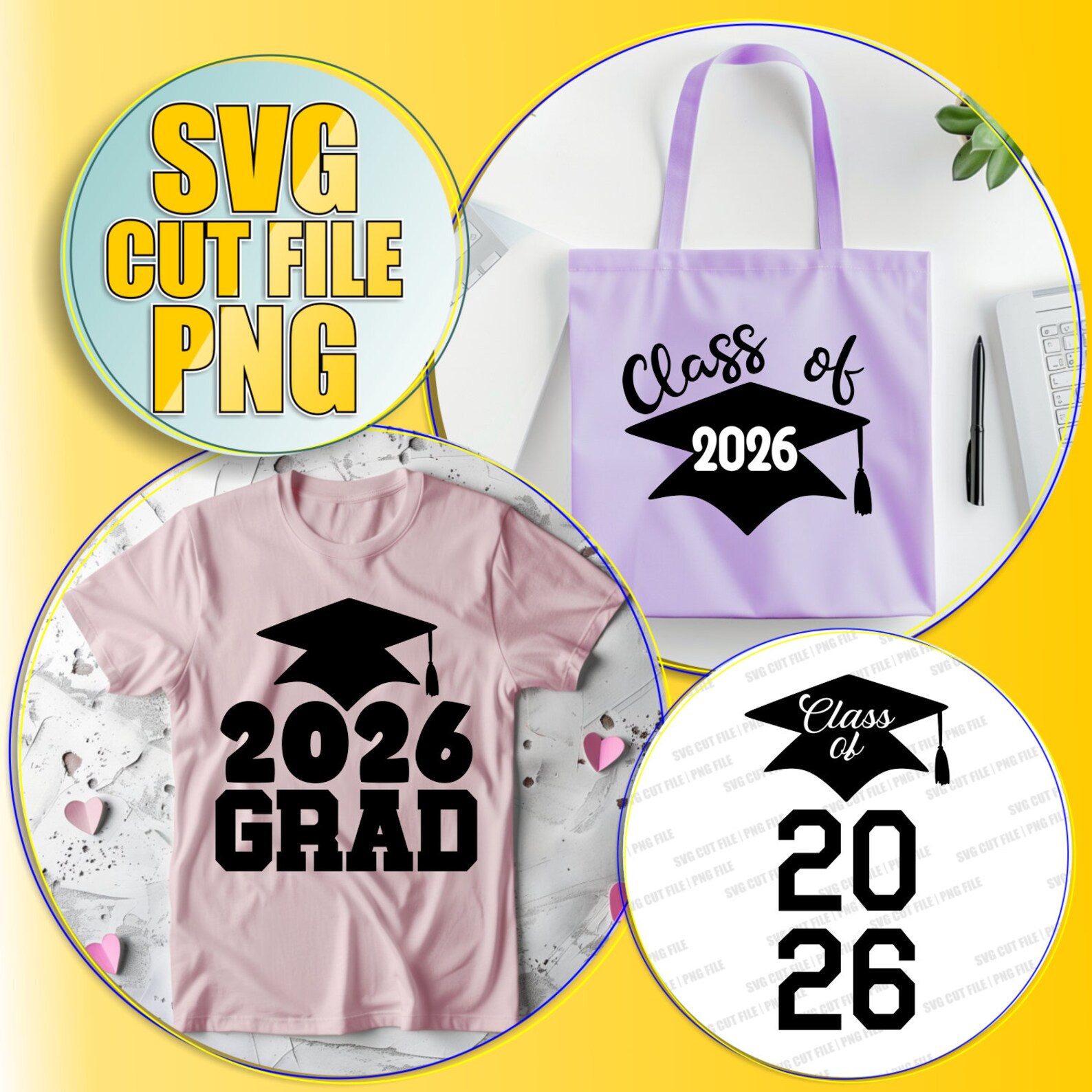 10x Graduation SVG Bundle, Senior 2026 SVG, 2026 Graduation Cap ...