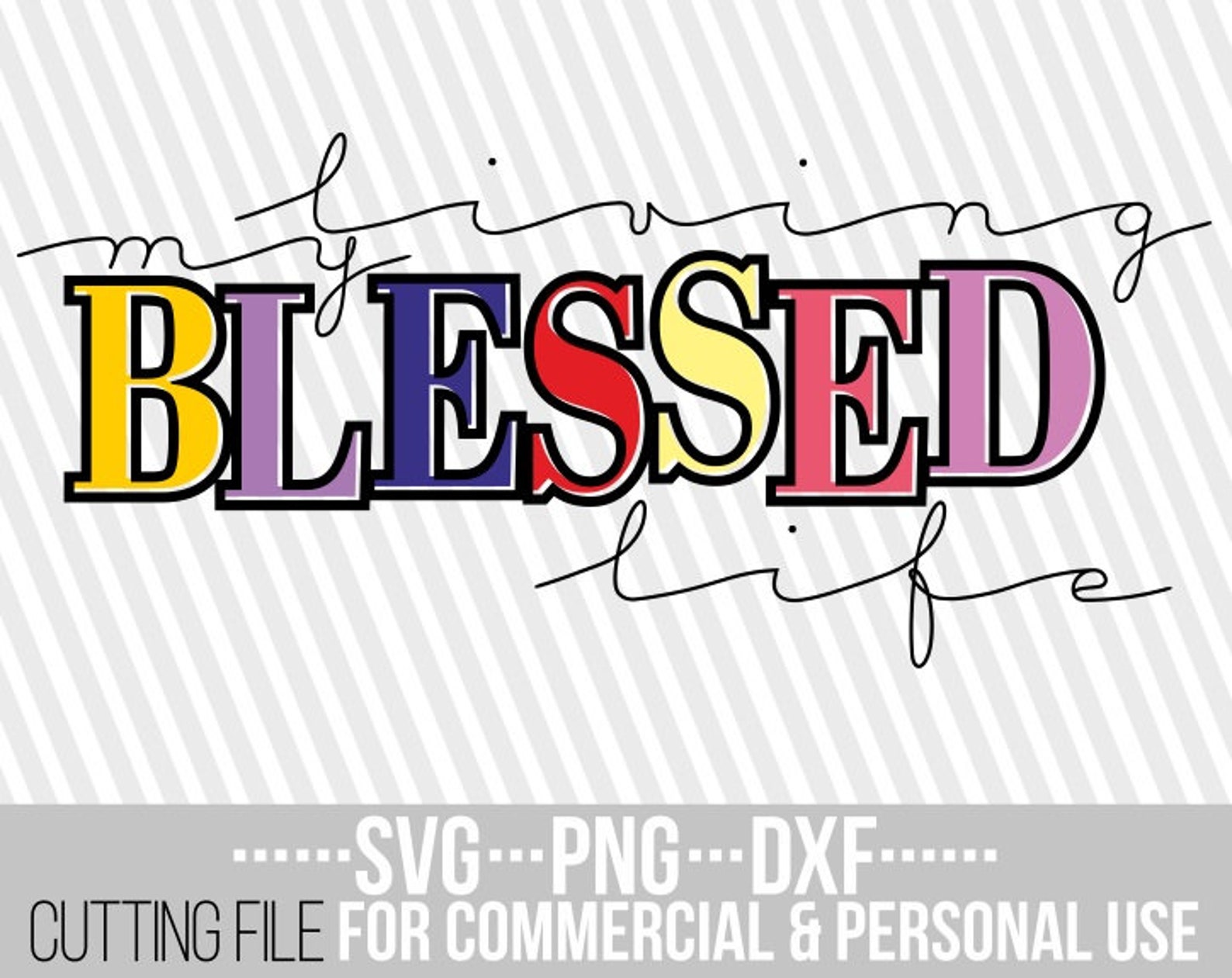 Living My Blessed Life Svg Afro Girl SVG Black Woman Svg - Etsy