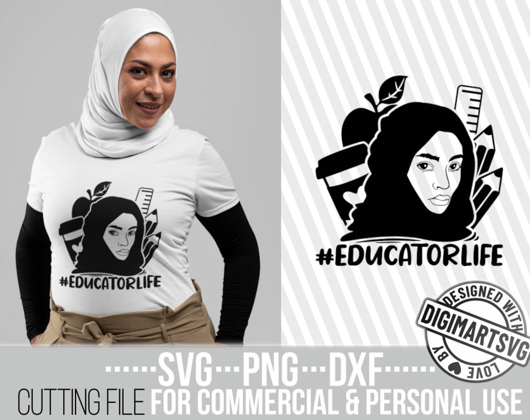 Educator Life Svg, Muslim Woman Svg, Woman Black Hijab Svg, Teacher Svg ...