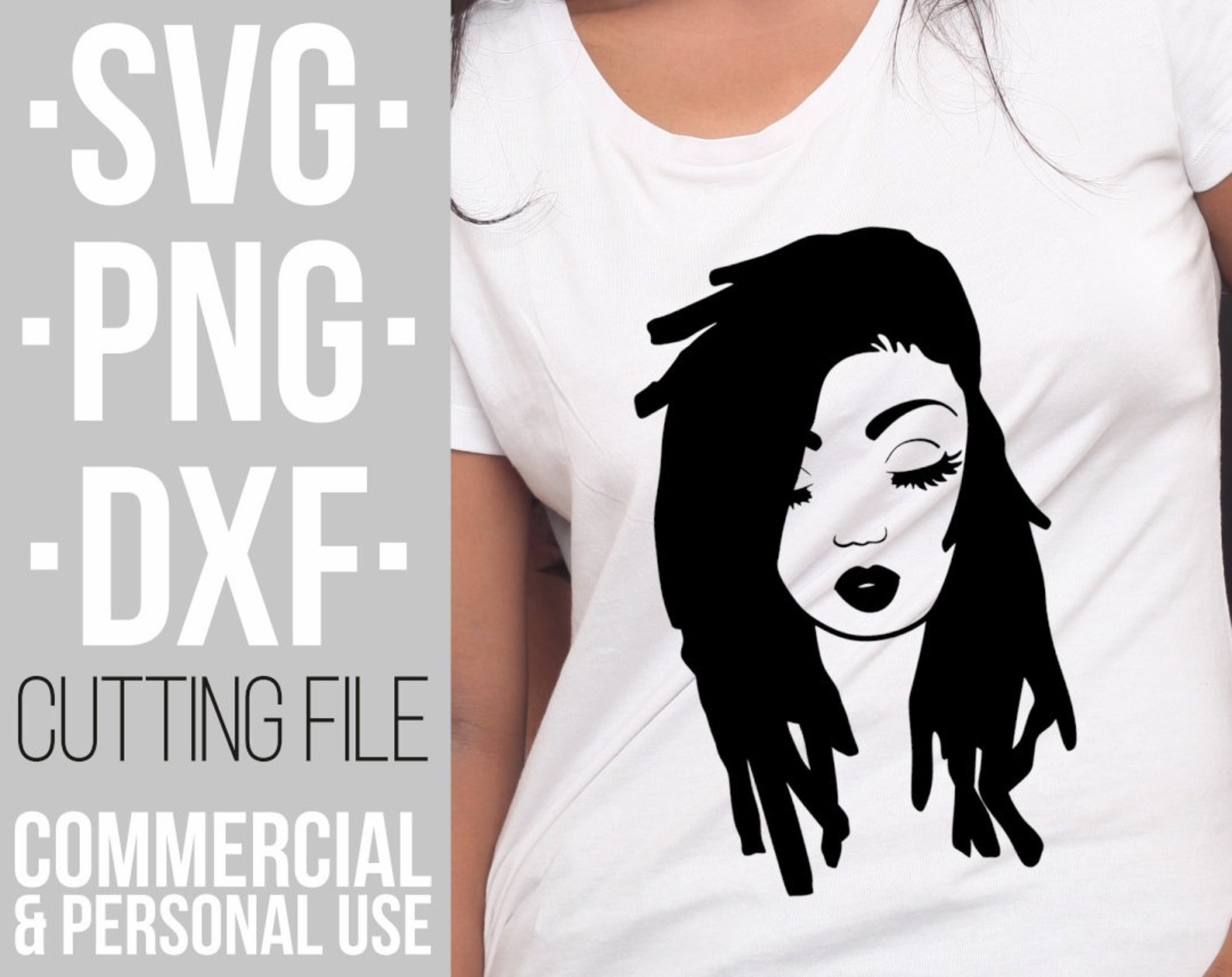 Black Girl With Dreadlocks Svg, Natural Hair , Melanin Svg, Black Woman ...