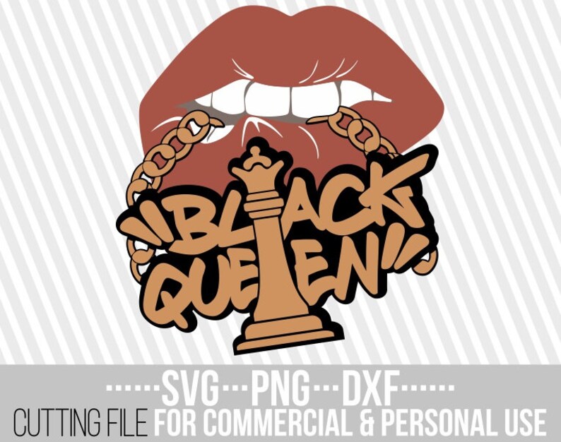 Black Queen Svg Gold Chain Svg Biting Lips Svg Afro Woman - Etsy