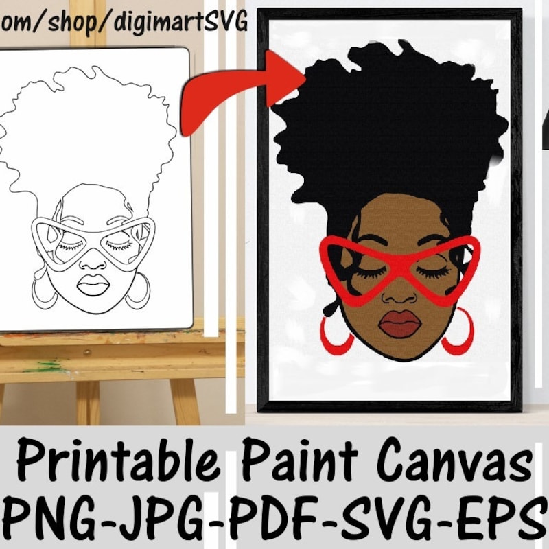Afro Woman Sip and Paint - Etsy
