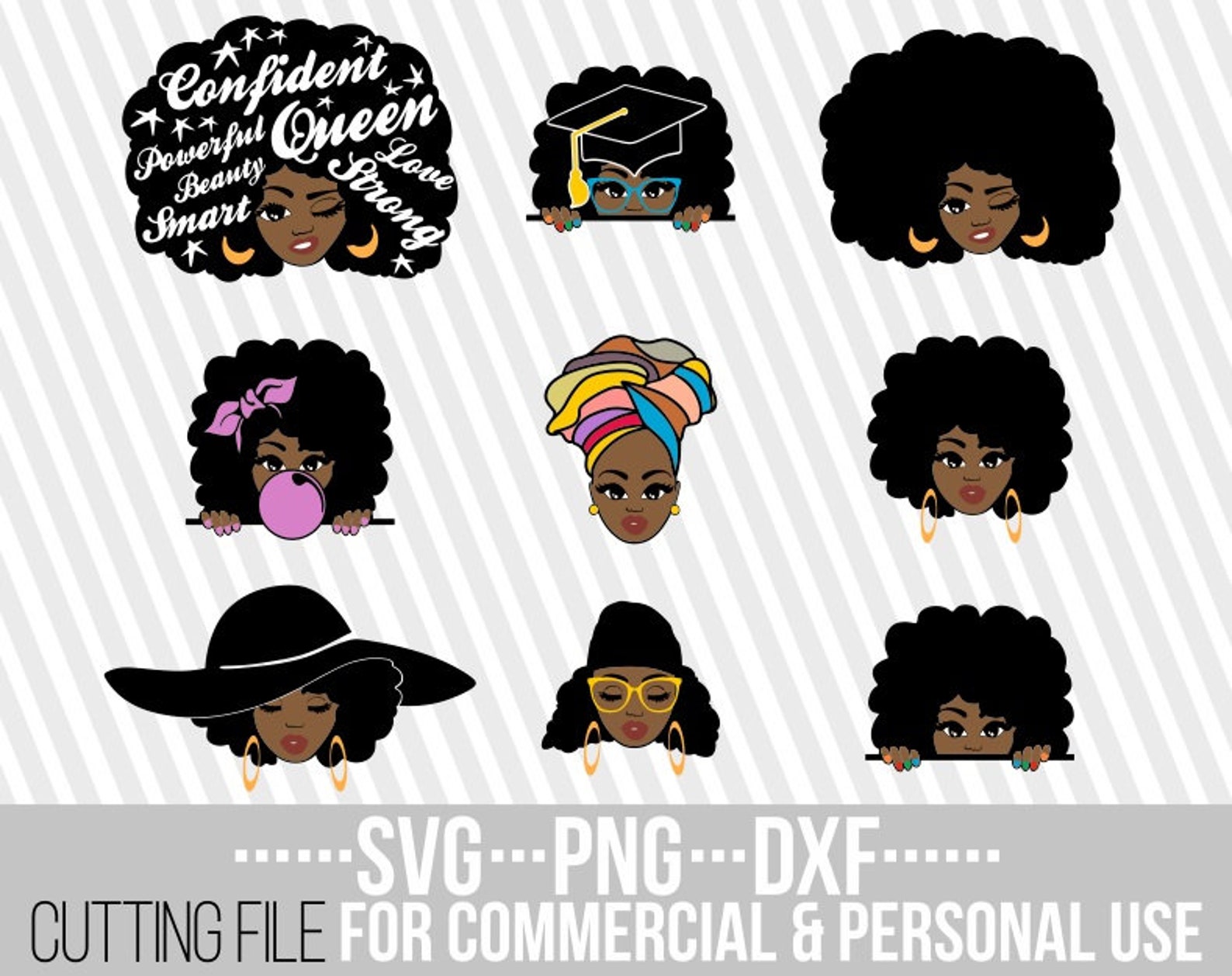 30x Black Woman Bundle Svg Natural Hair Layered Melanin - Etsy