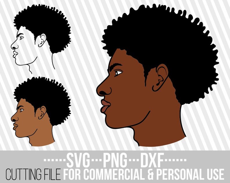 Afro Man Svg Black Man Svg Afro Hairstyle Svg Black History - Etsy