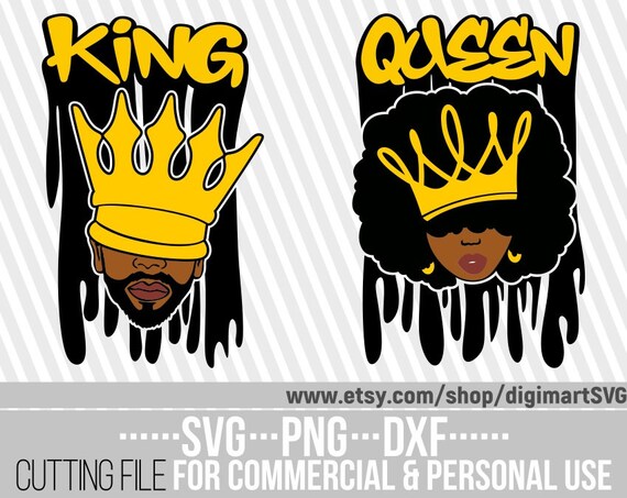 King and Queen Svg Black King Svg Dripping Melanin Black | Etsy