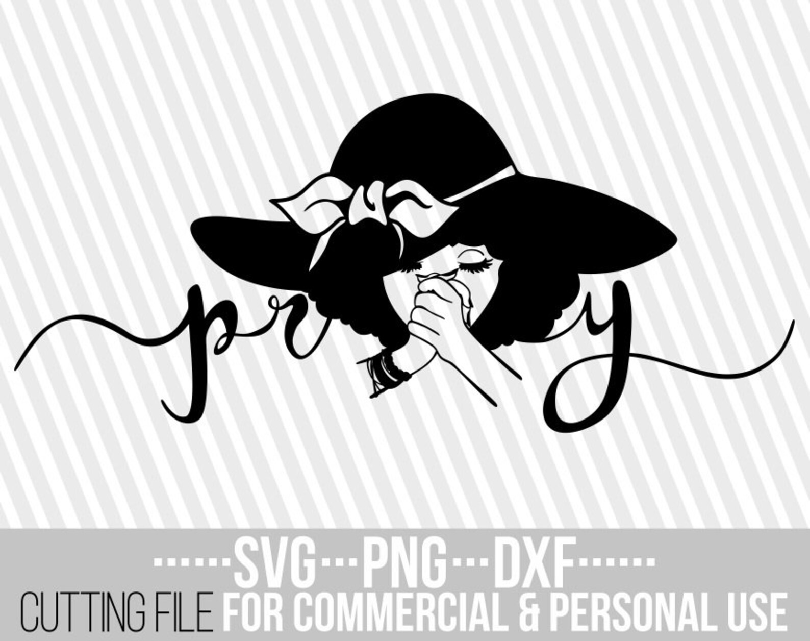 Hope Svg Woman Praying Svg Prayer Hands Svg Breast Cancer | Etsy