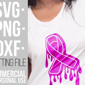 30x Pink Ribbon Dripping Bundle Svg, Breast Cancer, Awareness Ribbon ...