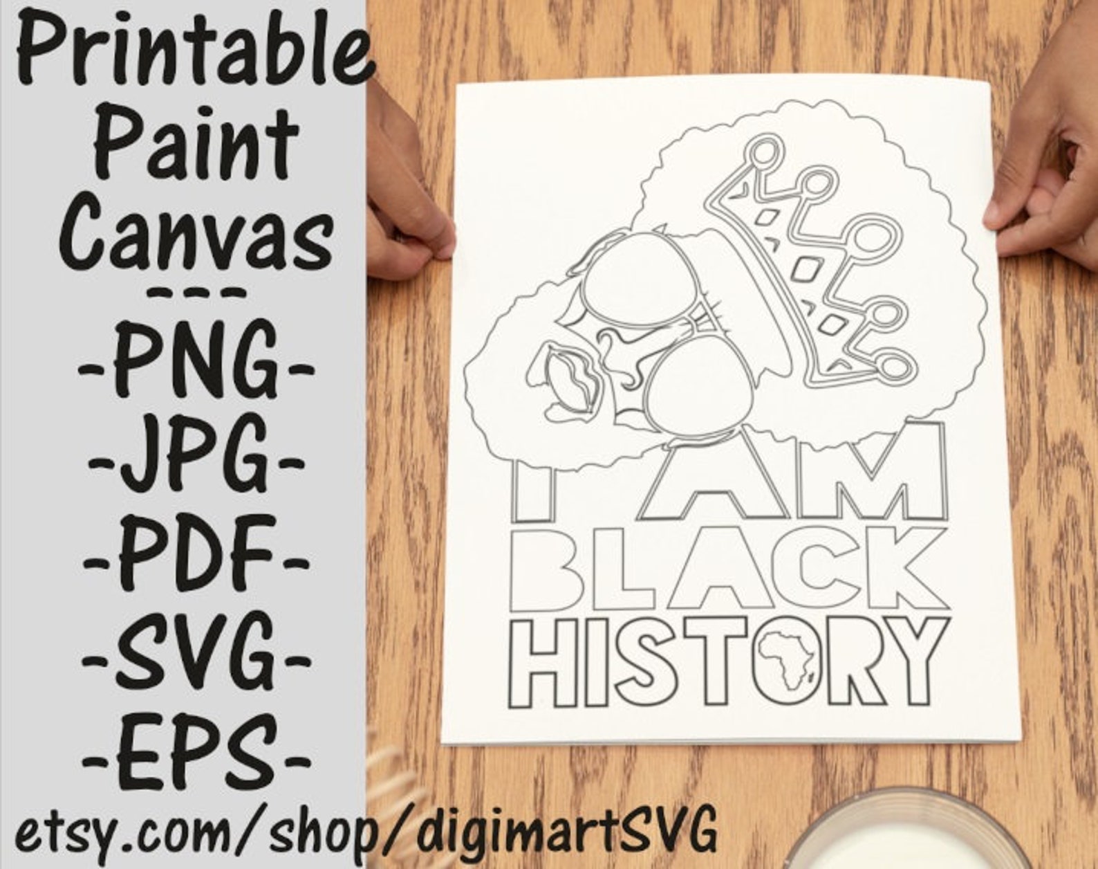 I Am Black History Coloring Pages, Black History Month Svg, Black King ...