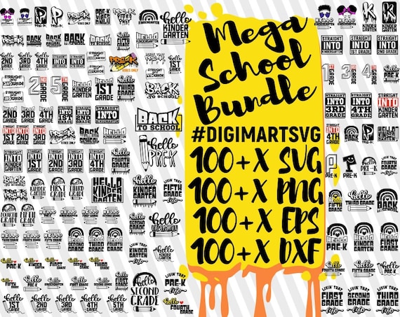 100 School Svg Bundle Pencil Svg Pre-k Svg Kindergarten - Etsy