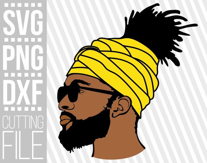Black Man With Dreadlocks Svg Afro Man Beard Man Svg Etsy