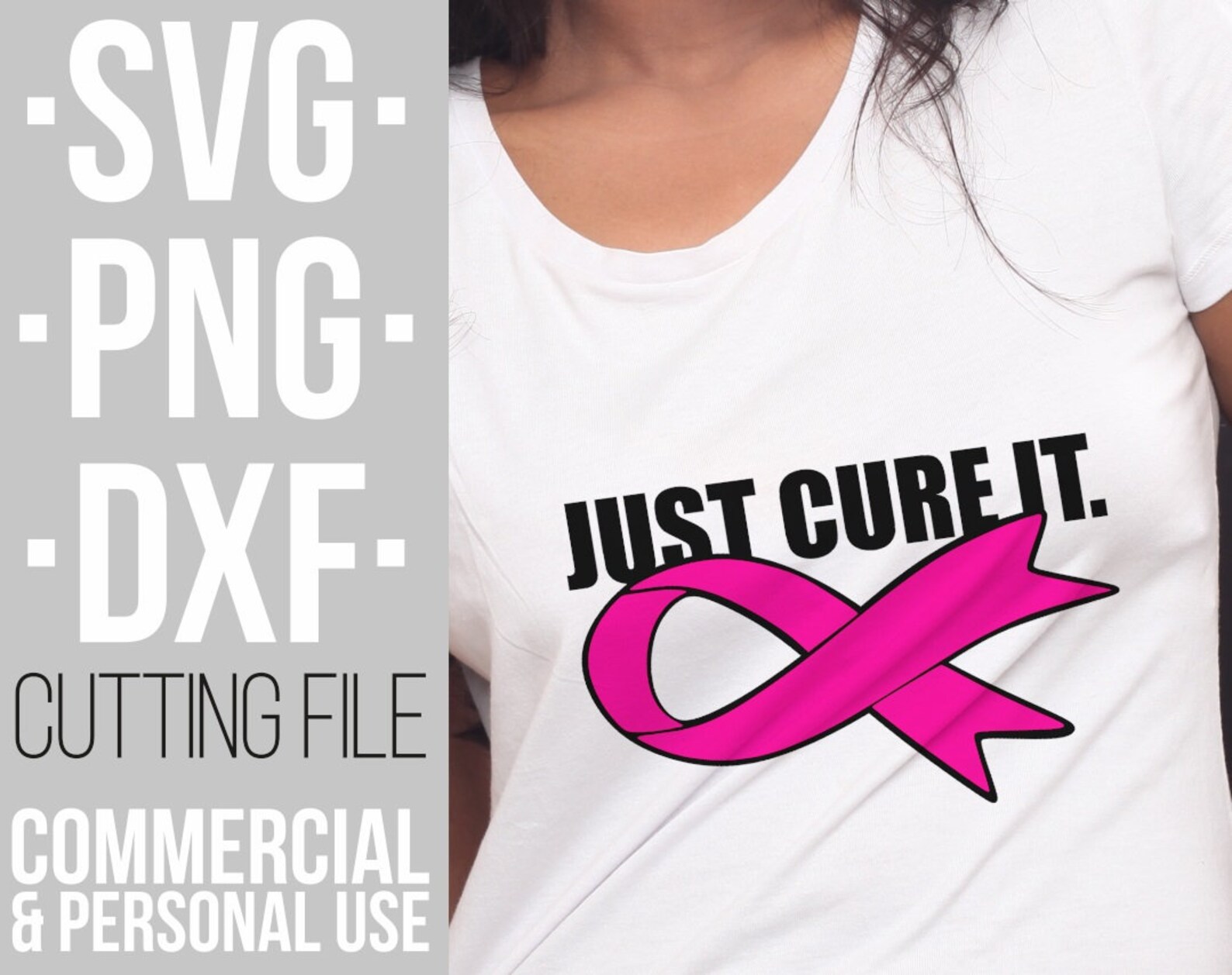 Just Cure It Svg Breast Cancerpink Ribbon Svg Cancer - Etsy
