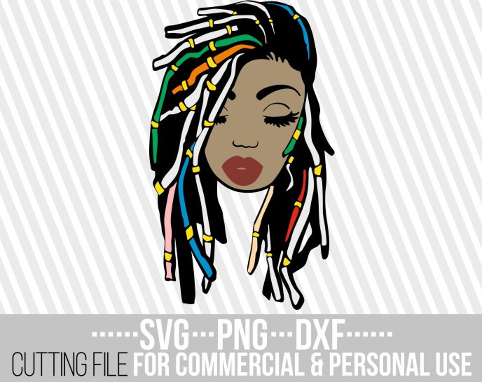 Afro Woman with dreadlocks svg Hairstyle vector Melanin | Etsy