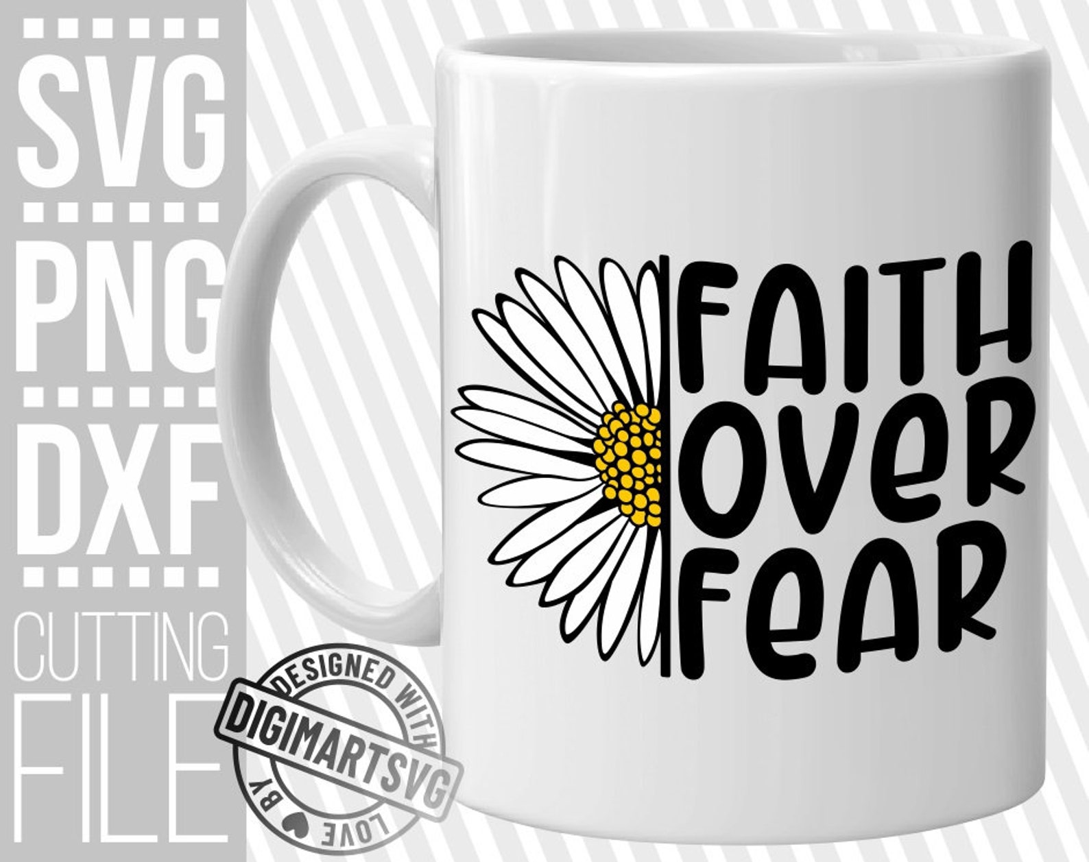 Faith Over Fear Svg Flower Daisy Svg Flower Mandala Svg - Etsy
