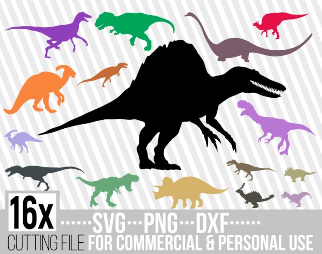 16x Dinosaur Bundle Svg, T-rex Svg, Trex, Animals Clipart, Printable ...