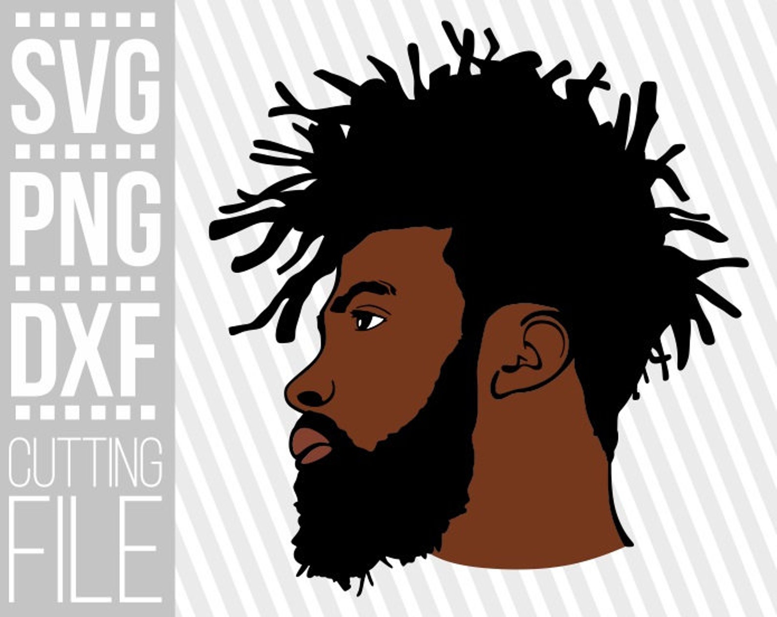Black Man With Dreadlocks Svg, Afro Svg, Beard Svg, Man Svg, Afro Hair ...