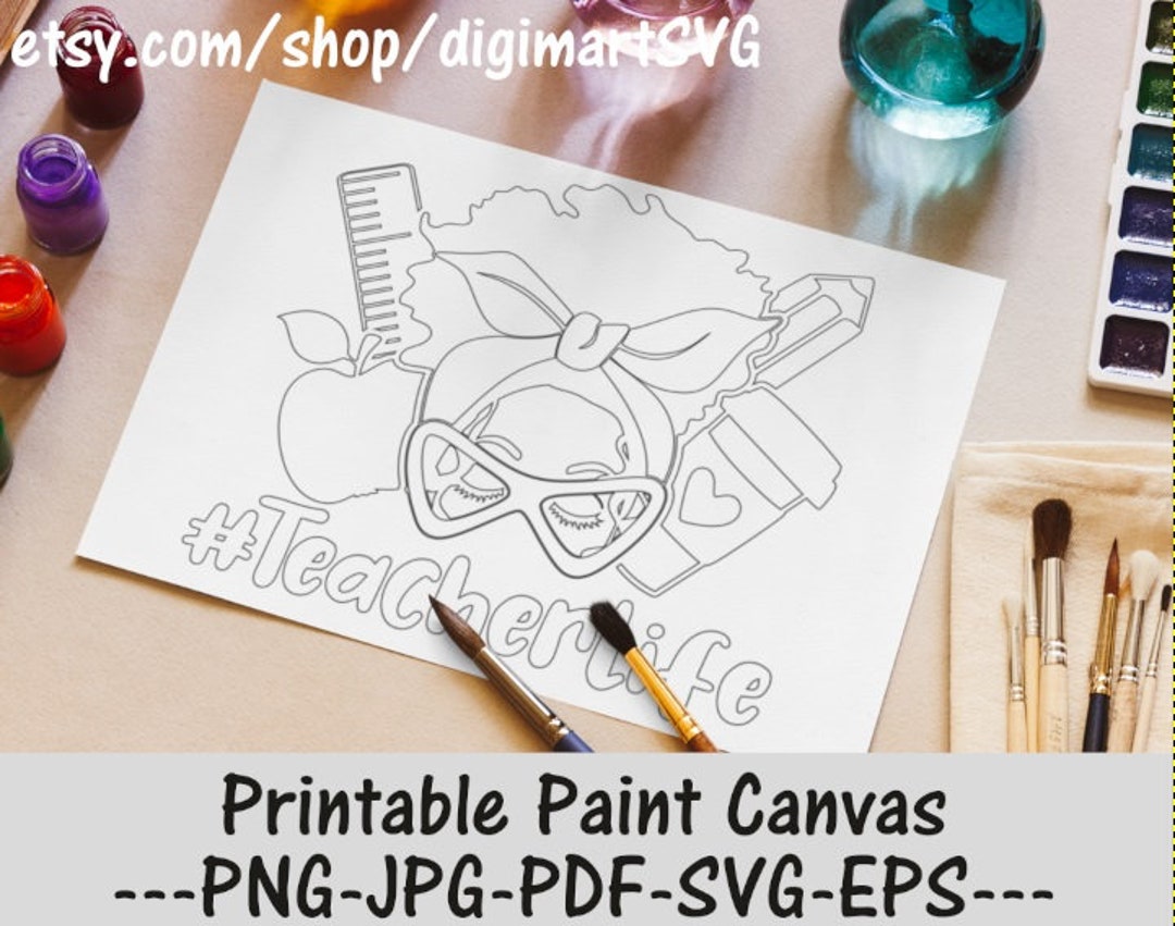 Messy Bun Teacher Life Coloring Pages, Afro Woman Svg, Educator Svg ...