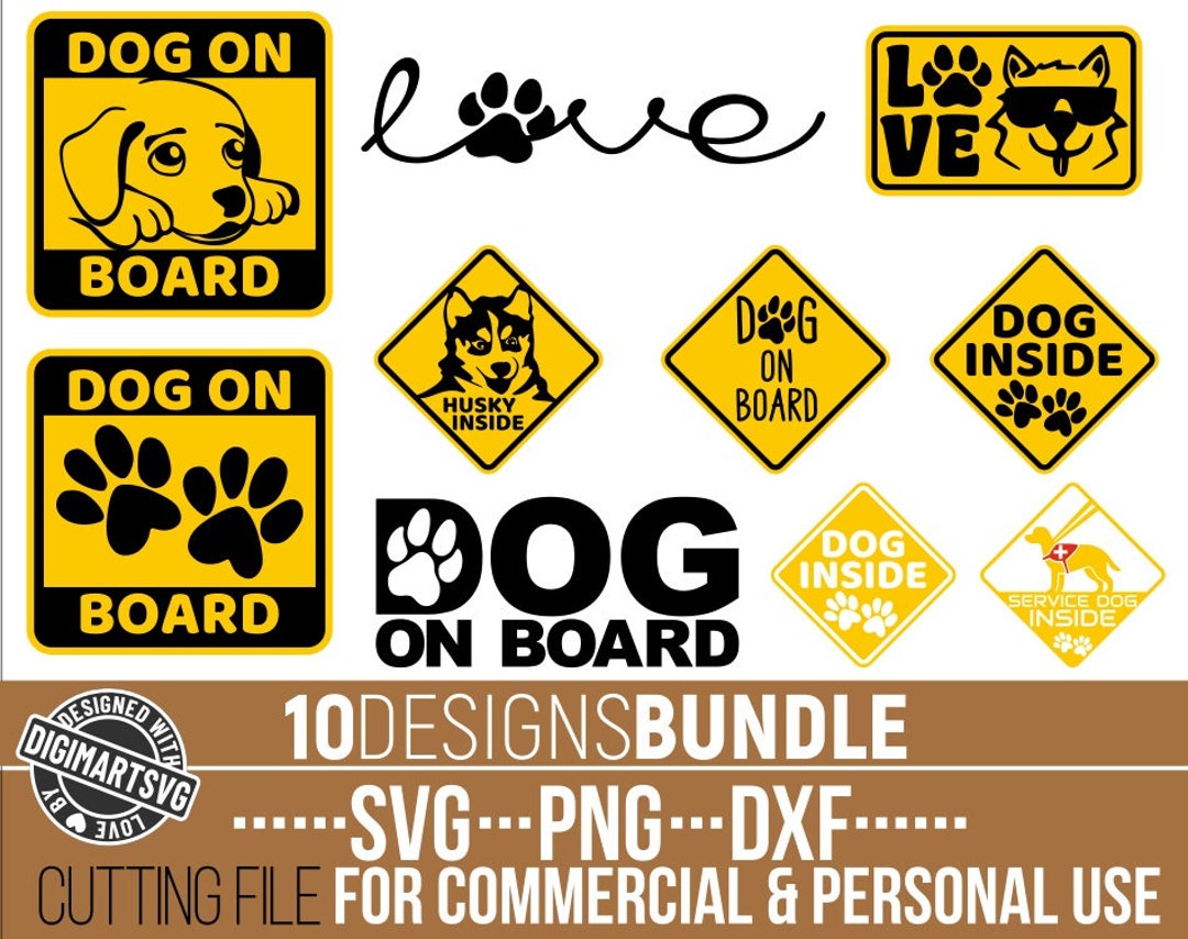 10x Dog Svg Bundle, Dog Svg, Love Dog, Husky Svg, Car Decal, Dog on ...