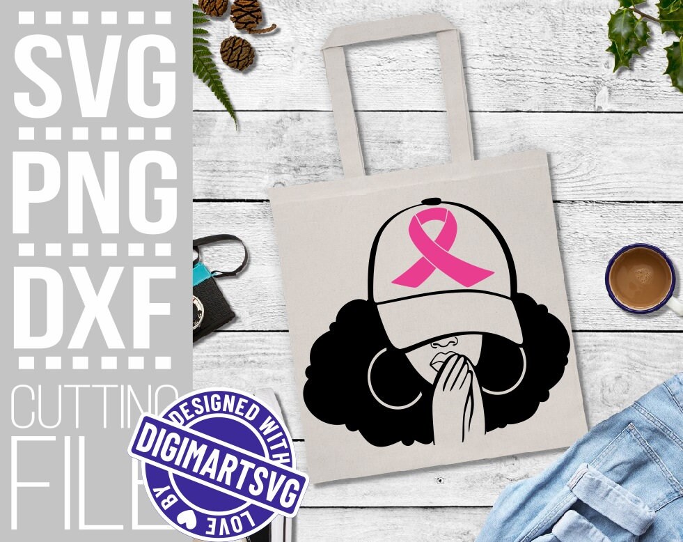 4x Afro Woman Svg Bundle, Afro Puffs Svg, Awareness Ribbon, Pink Ribbon ...