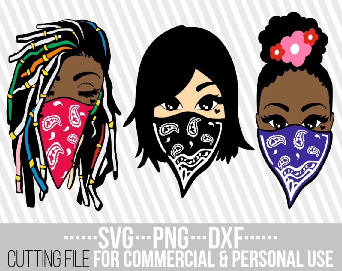 3x Woman With Bandana Bundle Svg Melanin Poppin Rap Svg | Etsy