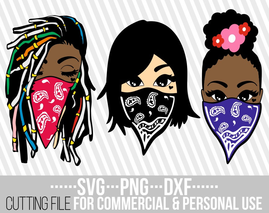 3x Woman With Bandana Bundle Svg Melanin Poppin Rap Svg | Etsy