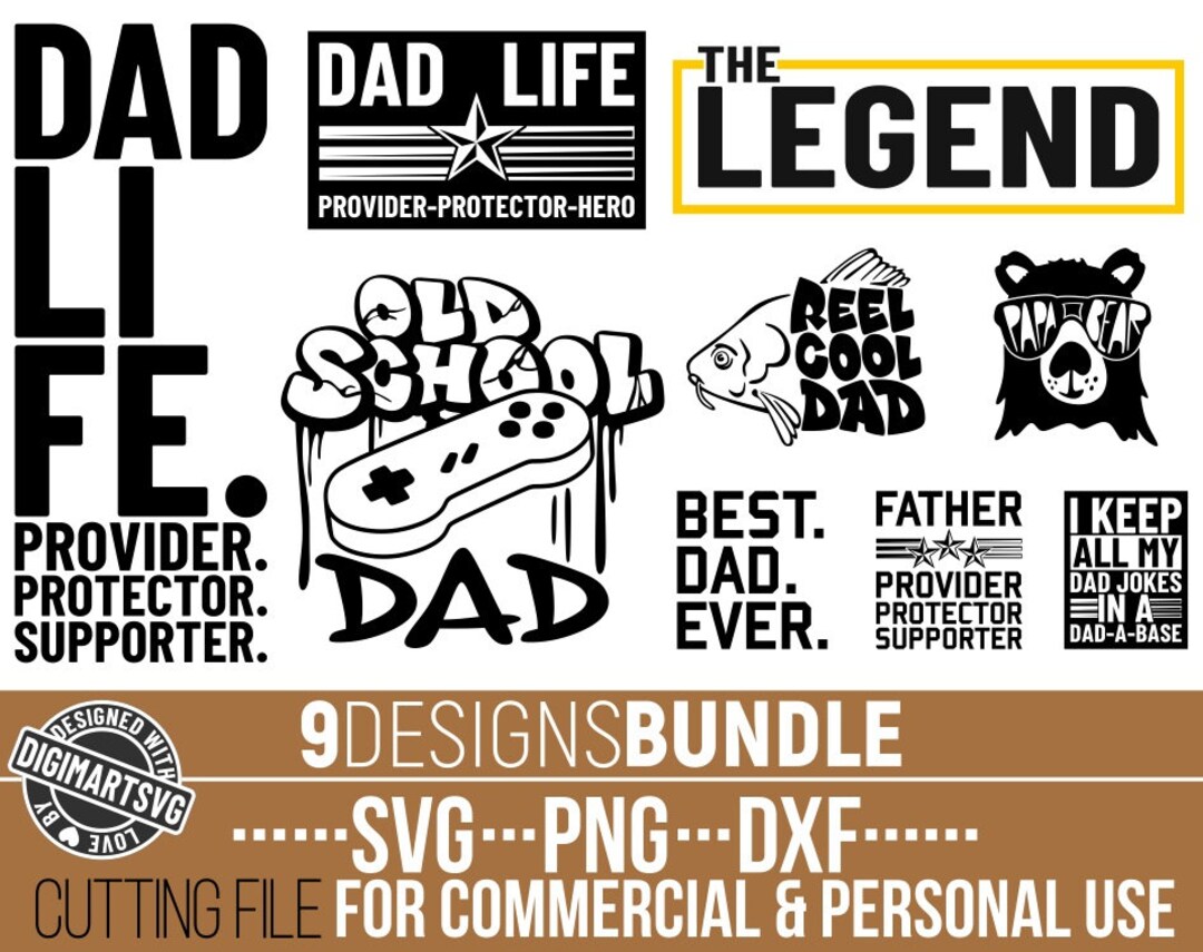 Fathers Day Svg Bundle, Dad Life Svg, Hero Svg, Beard Man, Daddy Svg ...