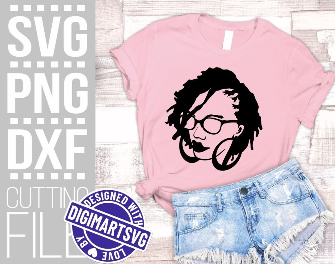Woman in Dreadlocks Svg, Locs Svg, Dreadlocks Svg, Messy Bun Svg, Black ...