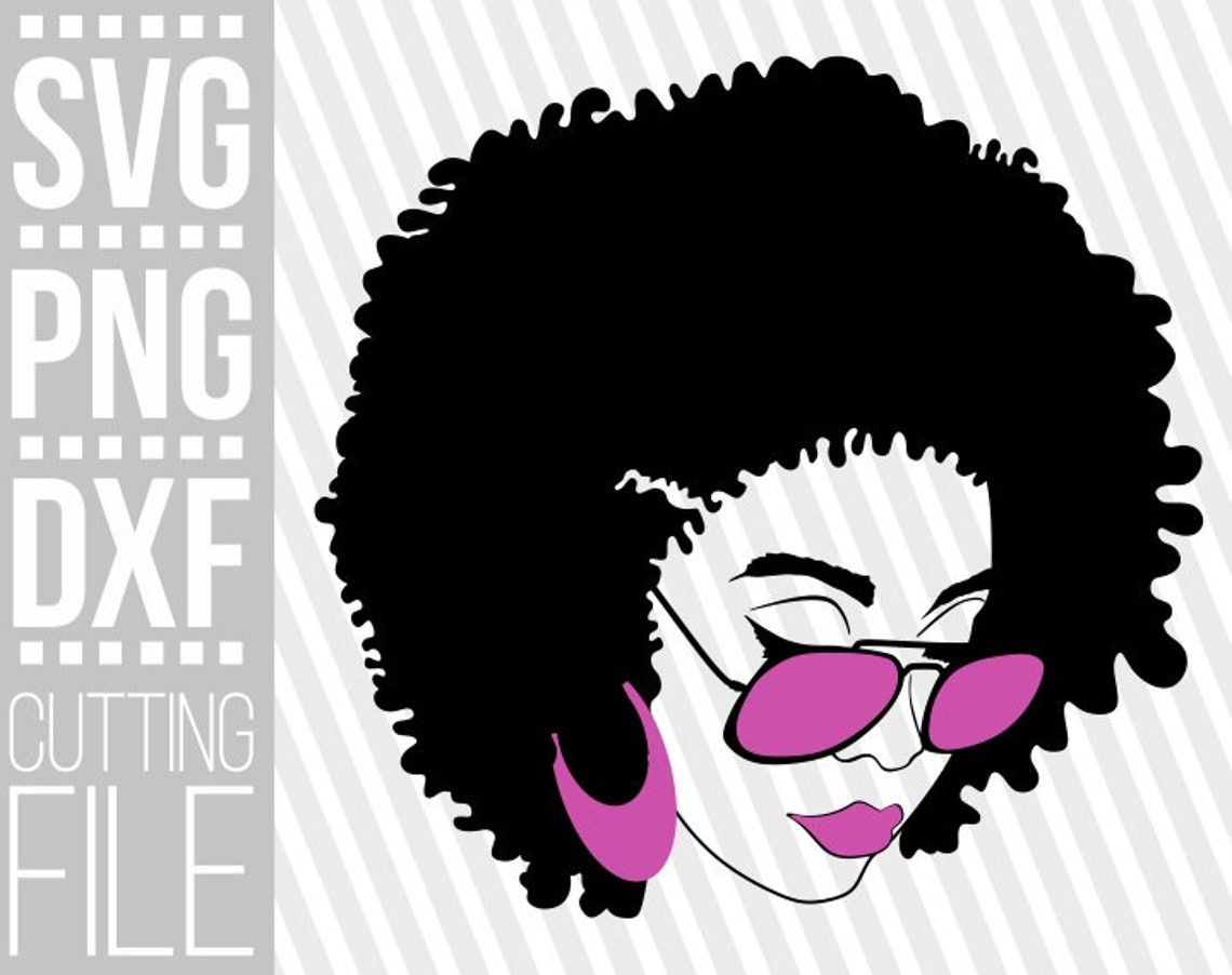 Afro Woman With Glasses Svg Afro Woman Svg Woman Model Svg Black