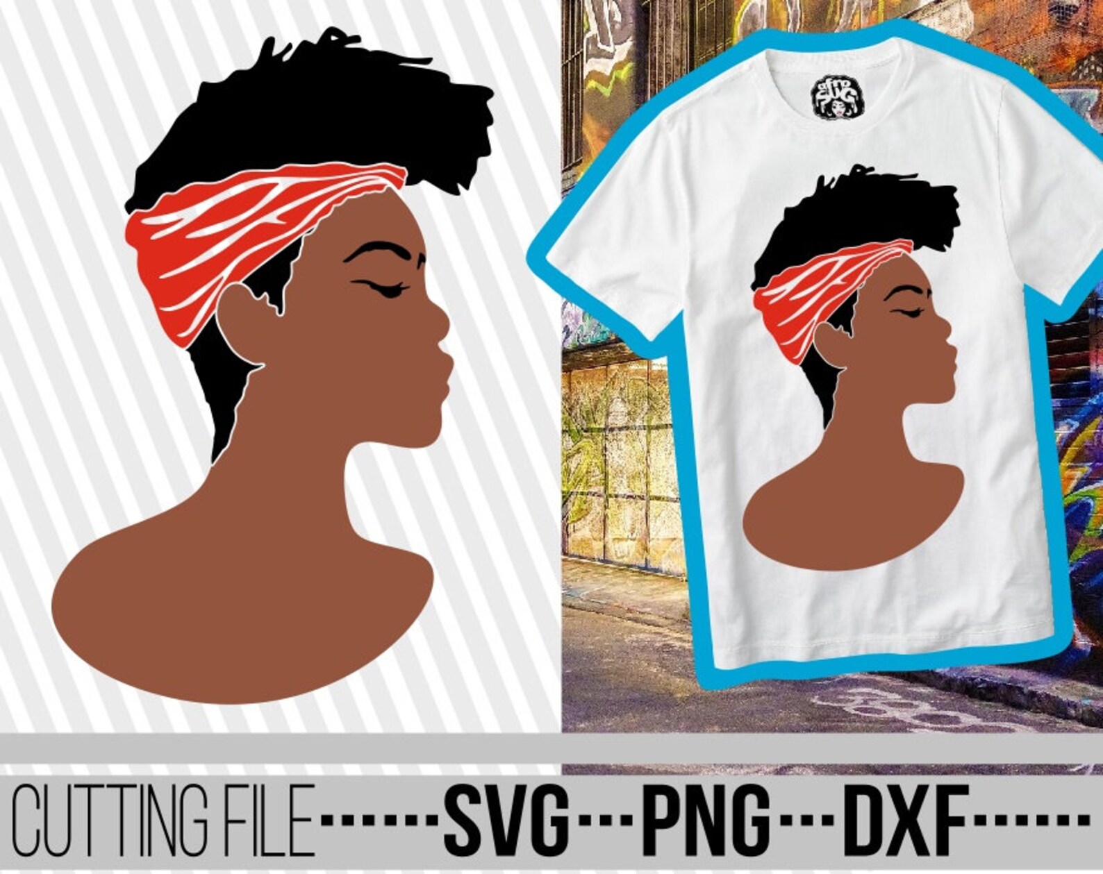 Abstract Black Woman Svg Afro Woman Svg Bandana Svg Melanin - Etsy