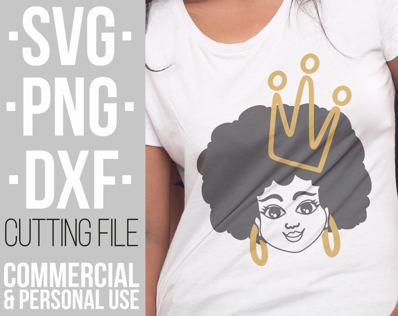 Black Princess Svg Afro Woman Svg Gold Crown Black Girl - Etsy