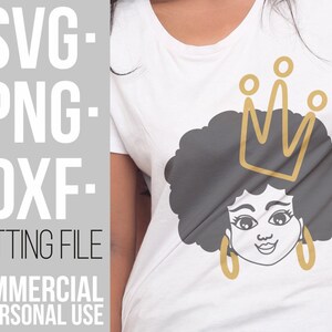 Black Princess Svg, Afro Woman Svg, Gold Crown, Black Girl Magic, Queen ...