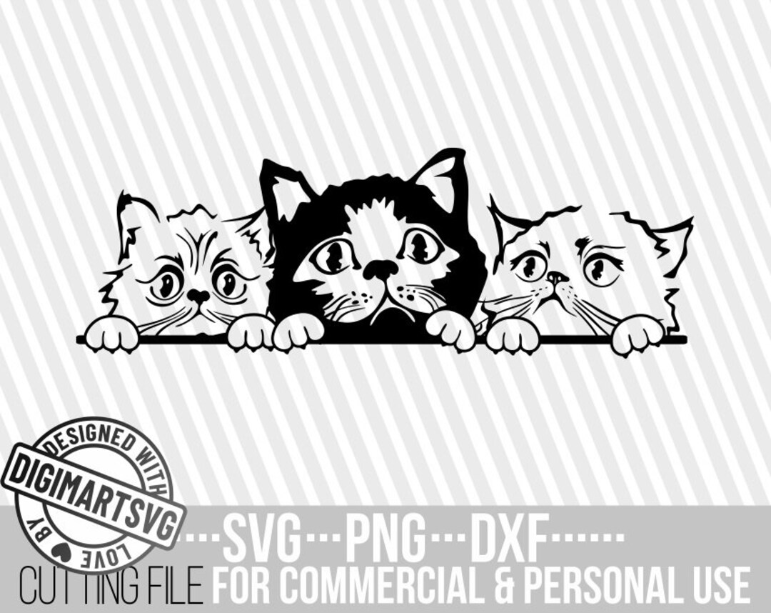 Peeking Cat Svg, Monogram Svg, Feline Svg, Cat Lover Svg, Black Cat Svg ...