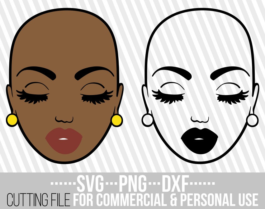 Amazing Bald Woman Svg, Black Girl Svg, Afro Girl , Earrings Svg, File ...