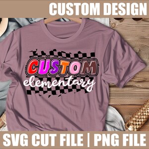Custom Elementary School Svg, Retro Checkered SVG, Retro School Svg ...