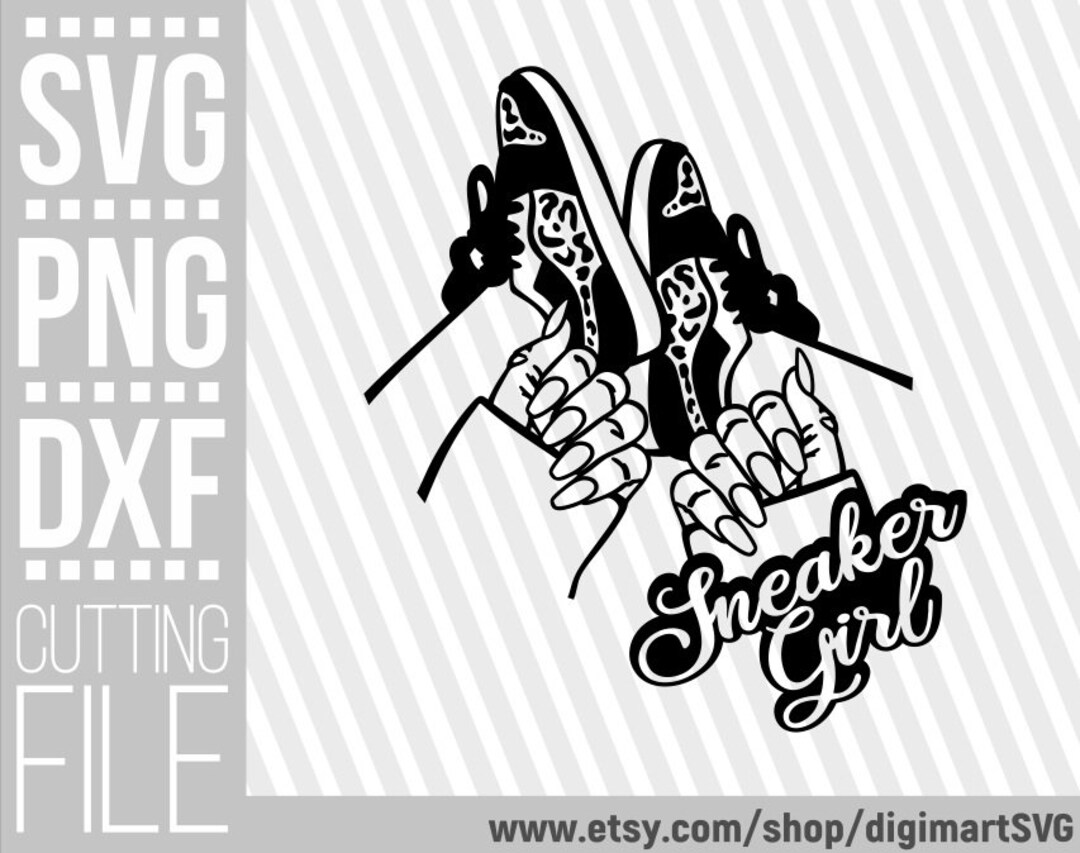 Sneaker Girl Svg, Sneakers Png, Black Woman Svg, Long Nails Svg, Afro ...