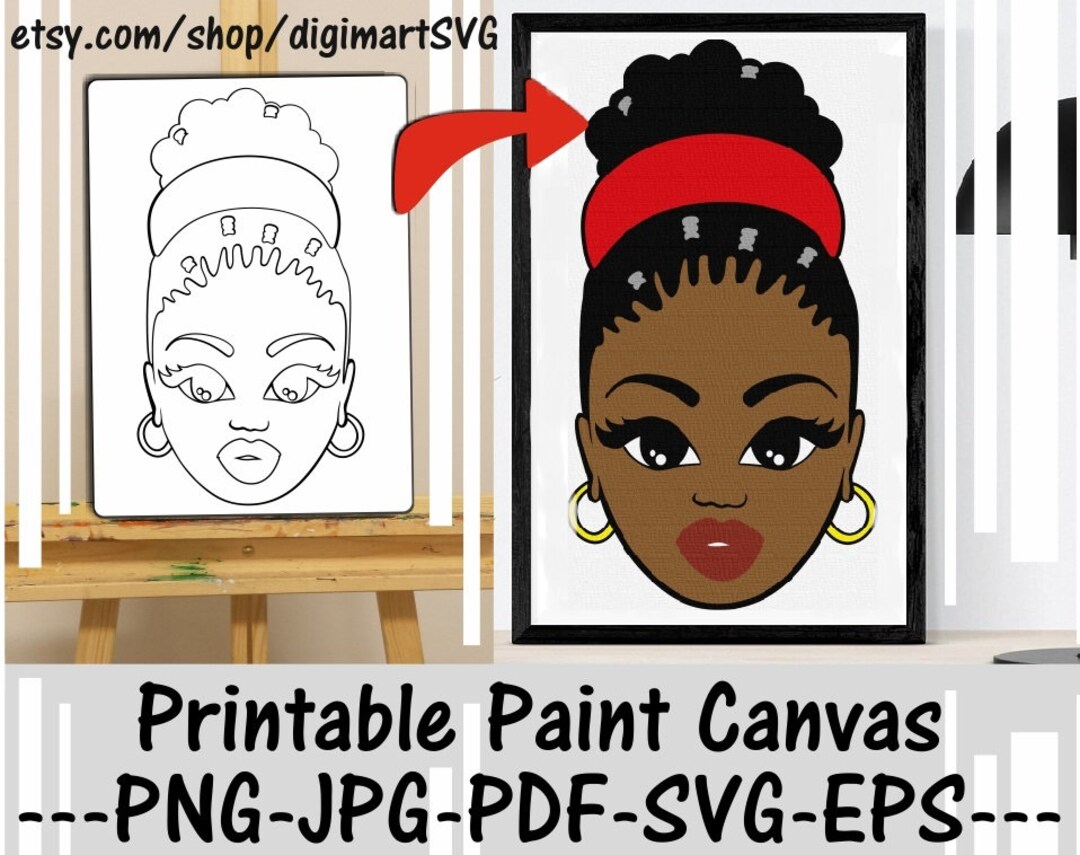 Black Queen Png, Coloring Pages, Printable Paint Canvas, Paint Party ...