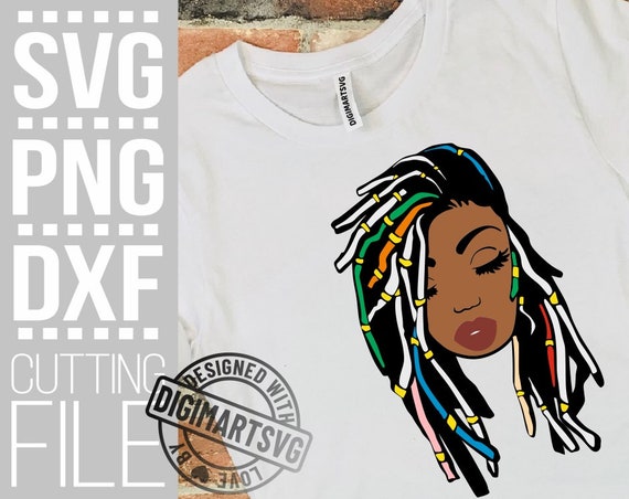 Afro Woman With Dreadlocks Svg Hairstyle Vector Melanin - Etsy