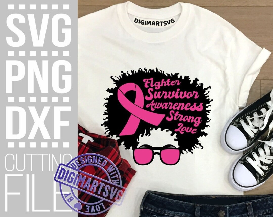 Cancer Ribbon Svg, Awareness Ribbon, Strong Svg, Breast Cancer Svg ...