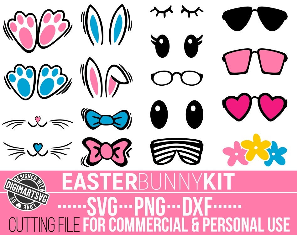 Easter Bunny Kit Svg Bunny Eyes Svg Bunny Svg Bunny Ears - Etsy