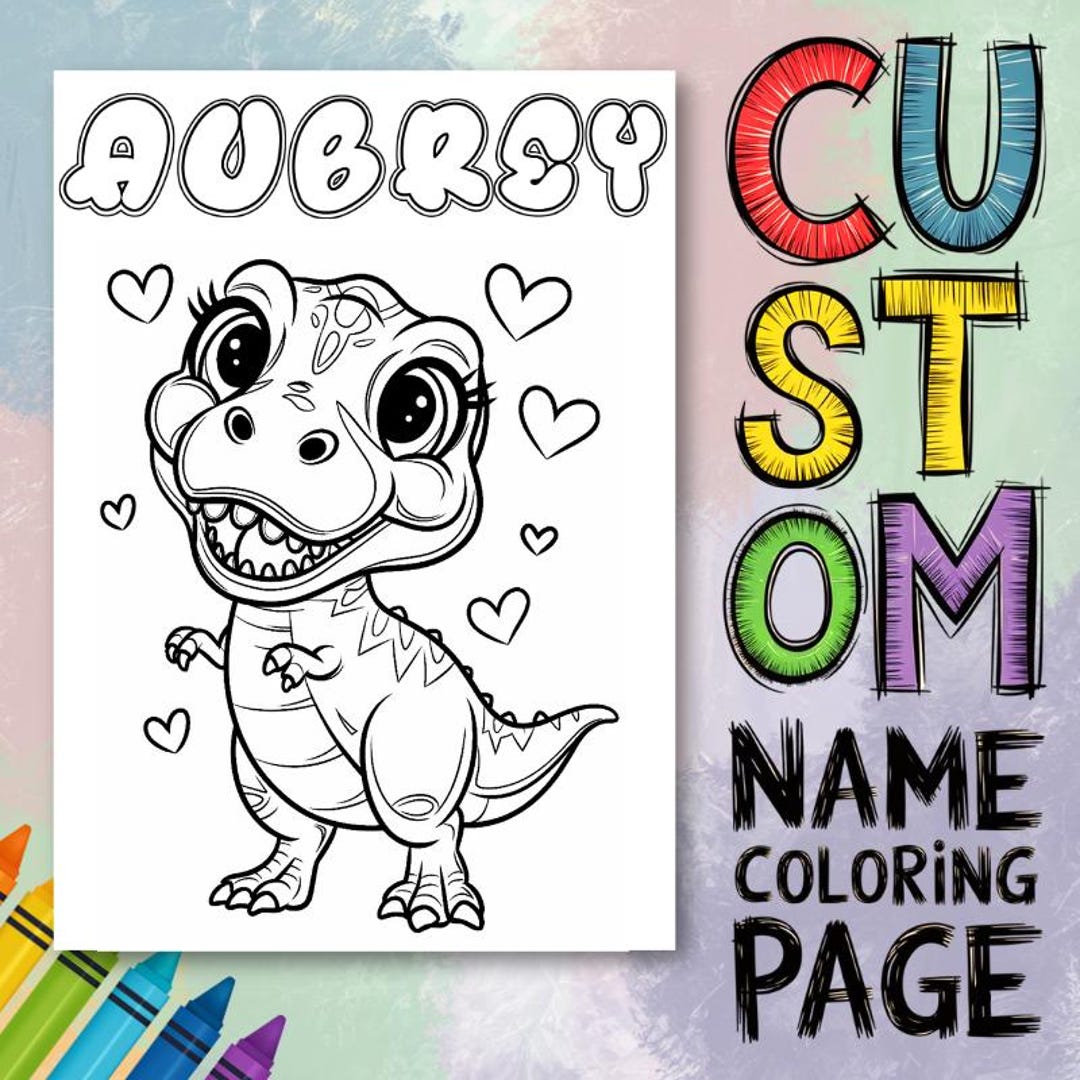 Personalized Dinosaur Name Coloring Pages, Coloring Pages for Kids ...