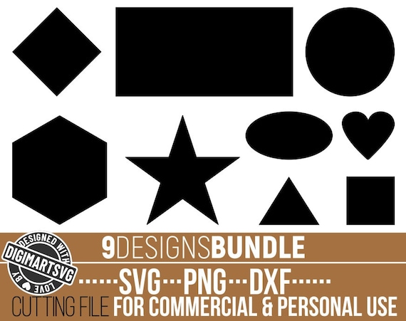 9x Basic Shape Svg Bundle Stars Svg Heart Svg Hexagon - Etsy