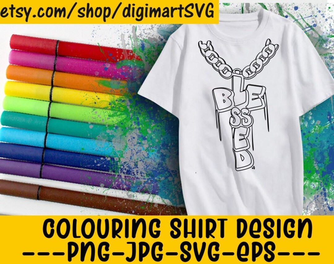 Blessed Svg, Afro Svg, Cross Svg, Coloring Shirt Svg, Chain Svg ...