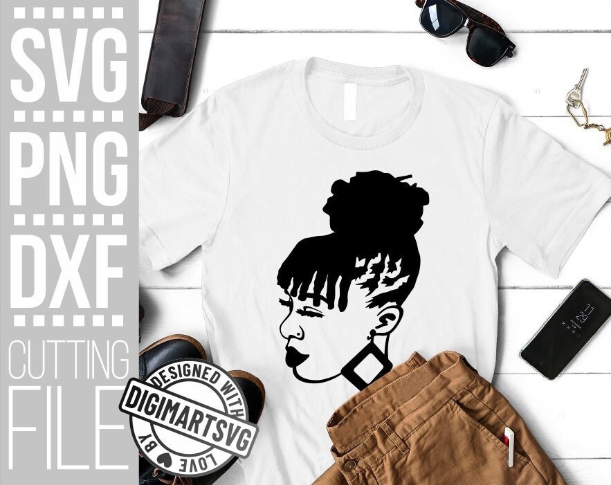 Black Woman Svg Locs Svg Dreadlocks Svg Messy Bun Svg - Etsy UK