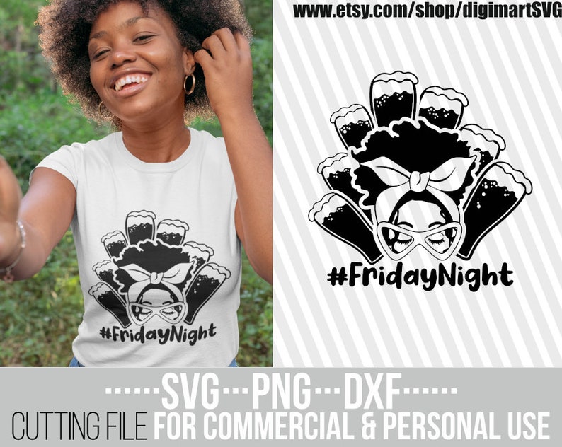 Messy Bun Friday Night Svg Beer Svg Party Svg Woman in - Etsy