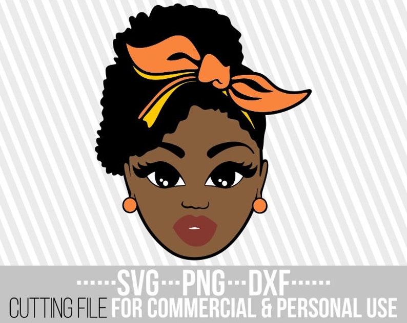 Afro Girl With Hair Bow Svg Natural Hair Svg Layered - Etsy