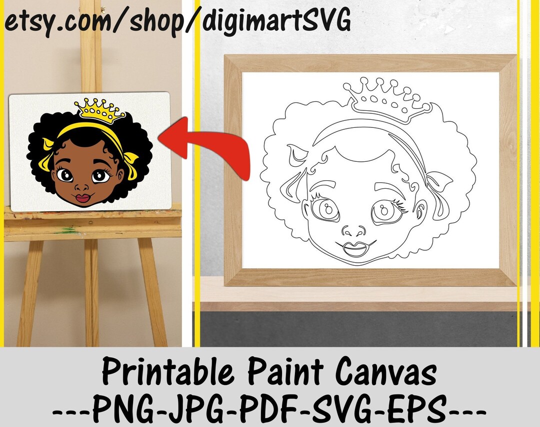 Black Princess Coloring Pages, Coloring for Kids, Printable Paint ...