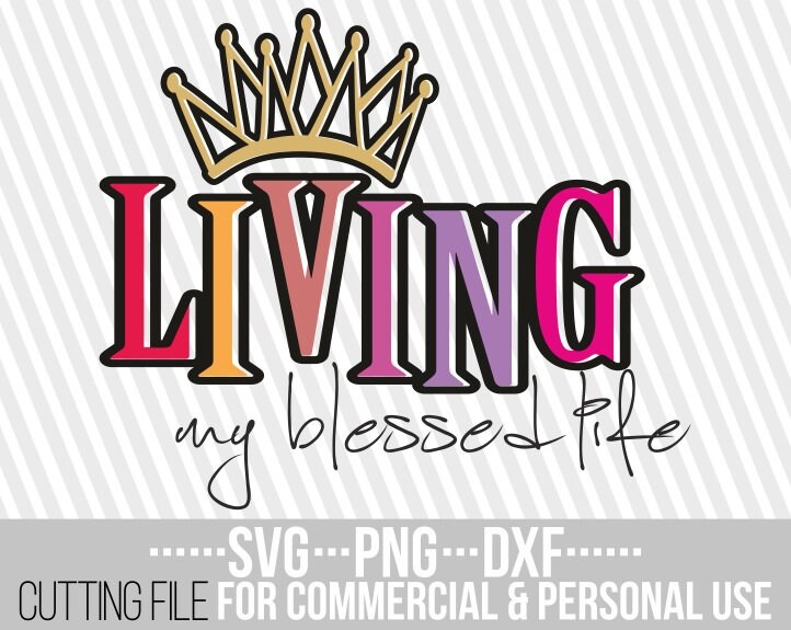 Living My Blessed Life Svg Afro Girl SVG Black Woman Svg | Etsy